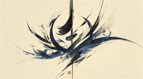 Artistic Calligraphy Characters On Paper Premium Ai Generated Vector