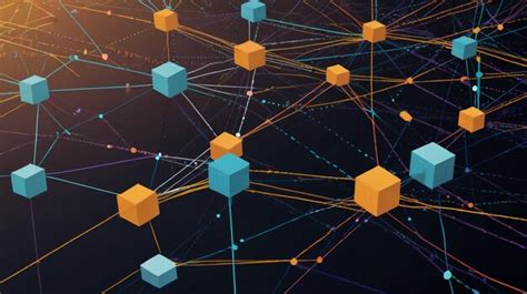 A Digital Representation Of Connected Nodes And Cubes Symbolizing