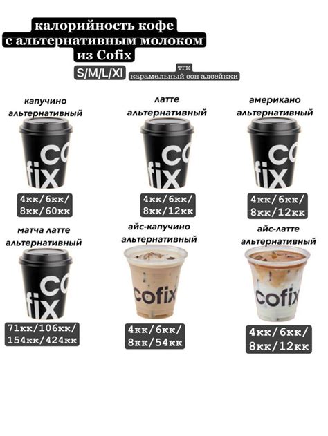 калорийность кофе из Cofix | 100 калорий, Низкокалорийные рецепты, Питание