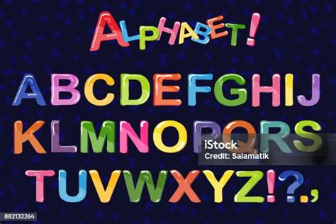 글꼴의 거품 만화 다채로운 3d 아이 들을 위한 알파벳 젤리 격리 벡터 일러스트 레이 션 컴퓨터 글자에 대한 스톡 벡터 아트 및 기타 이미지 Istock