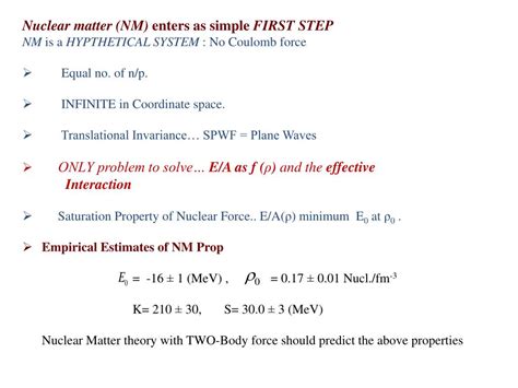 Ppt Nuclear Matter 2 And 3 Body Forces And Exotic Nuclei In Brueckner Theory Wasi Haider