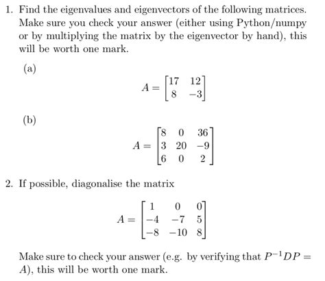 Solved Find The Eigenvalues And Eigenvectors Of The Chegg