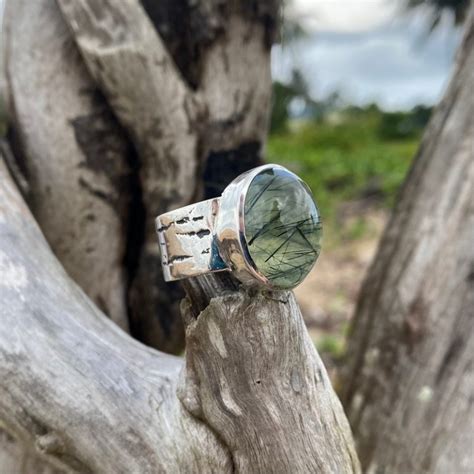 Prehnite And Rutile Ring Size 13 Underart Gallery Mens Ring Jewellery Cairns