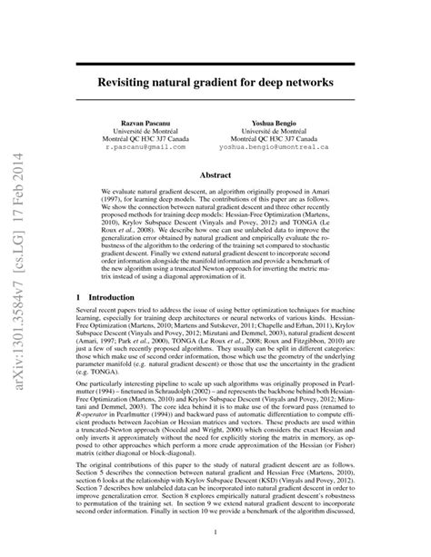 Revisiting Natural Gradient For Deep Networks Deepai