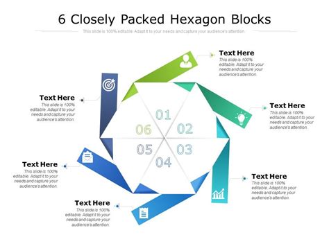 6 Closely Packed Hexagon Blocks Presentation PowerPoint Diagrams PPT Sample Presentations
