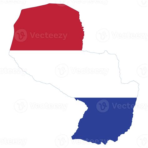 Map Of Paraguay With National Flag Of Paraguay 40182401 Png