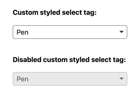 Select Tag Custom Styles With CSS Only
