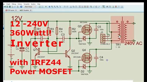 360watt Inverter With Bc547 And Irfz44 Power Mosfet Youtube