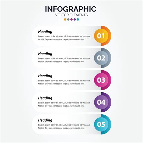 Five Paper White Overlapping Arrows Placed In Vertical Row Concept Of 5 Successive Steps Of