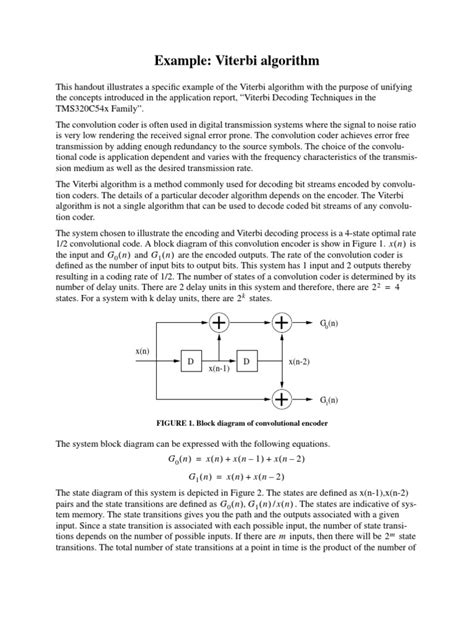 Example Viterbi Algorithm Xn G N G N Pdf Telecommunications