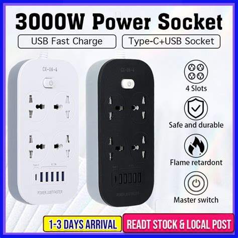 Universal Power Socket Extension With 5 Usb Ports Power Strip Power Socket Electric Sockets