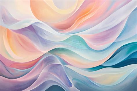 Whimsical Abstract Composition Swirling Pastel Gradients Flowing Shapes Gentle Colors Stock