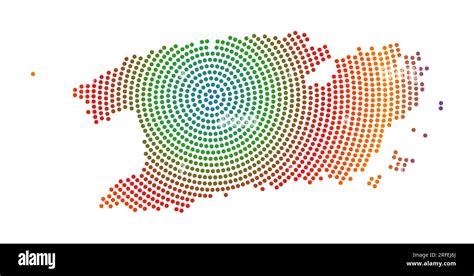 Vis Dotted Map Digital Style Shape Of Vis Tech Icon Of The Island With Gradiented Dots Superb