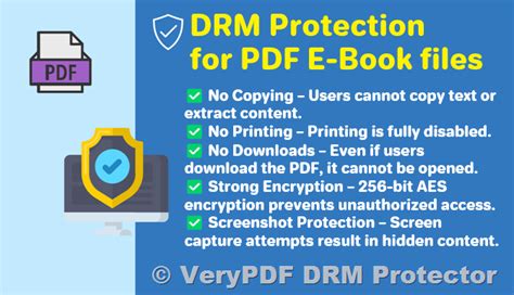 Secure Your Pdf E Book Prevent Screenshot Copying And Redistribution With Verypdf Drm