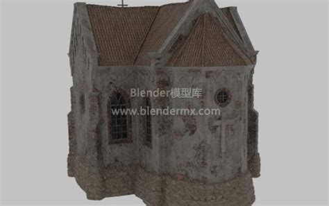 Blender 陈旧中世纪教堂3d模型素材资源下载 Blender模型库