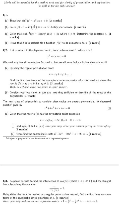 Solved Marks Will Be Awarded For The Method Used And For Chegg Com