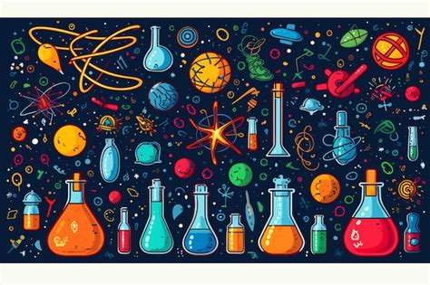 Premium Photo Vector Colorful Science Objects And Icons Vector