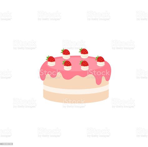 생일 축하 파티 생일 케이크 상자 과일 케이크 축하 파티 생일 양초 세트 고립 된 평면 벡터 그래픽 디자인 일러스트 레이 션 및 아이콘 요소 0명에 대한 스톡 벡터 아트 및