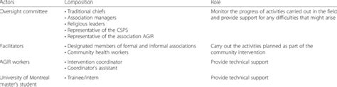 The Implementation Actors And Their Role Download Table The Implementation Actors And Their Role Download Table