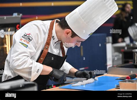 Paul Marcon From Team France Attending The Bocuse D Or Finale Ahead Of Sirha In Lyon France On