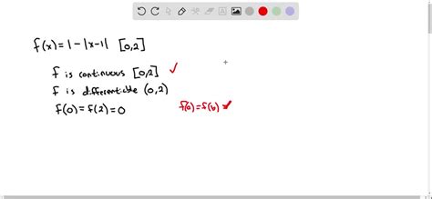 Solved Explain Why Rolles Theorem Does Not Apply To The Function Even Though There Exist A And