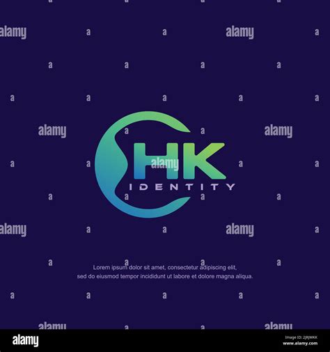 Hk Initial Letter Circular Line Logo Template Vector With Gradient Color Stock Vector Image