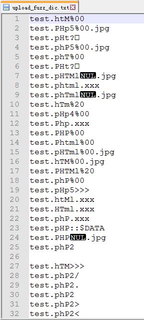 构造优质上传漏洞fuzz字典 回忆飘如雪
