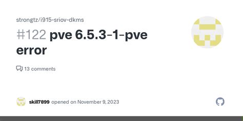 Pve 653 1 Pve Error · Issue 122 · Strongtzi915 Sriov Dkms · Github