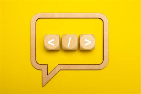 Premium Photo Coding Language Development Icon On Yellow Background