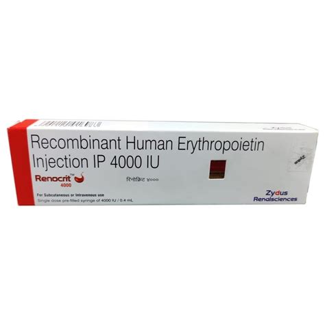 Recombinant Human Erythropoietin Injection IU Prescription At Box In New Delhi
