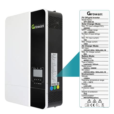 Growatt Spf5000 5kwh Offgrid Inverter 48v Battery Lifepo4 Australia