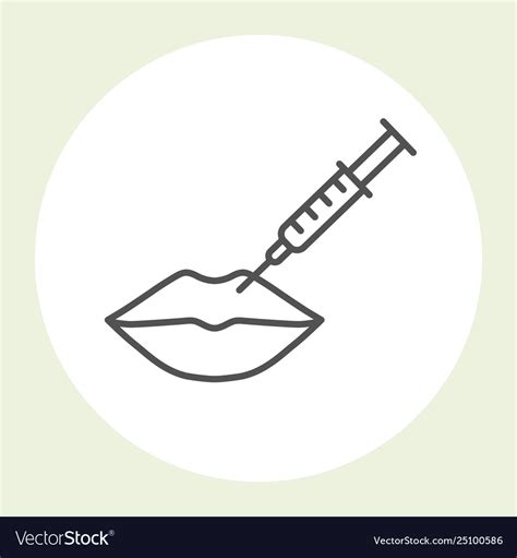 Lips Botox Injection Icon Hyaluronic Acid Vector Image