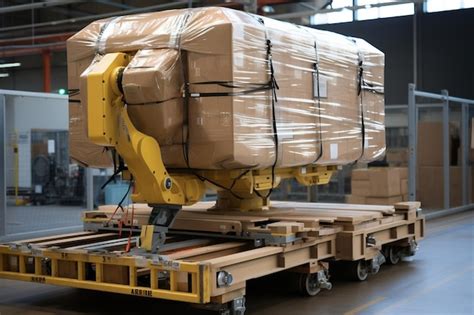 Premium Ai Image Advanced Palletizing Robot Securing Cargo Ai