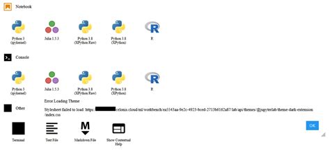 how to fix problems with jupyterlab ml workbench app theme problems