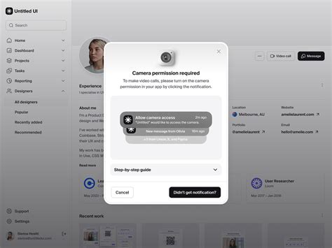 Camera Permission — Untitled Ui App Design Inspiration App Interface Design Card Ui