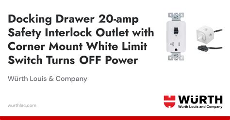 Docking Drawer 20 Amp Safety Interlock Outlet With Corner Mount White
