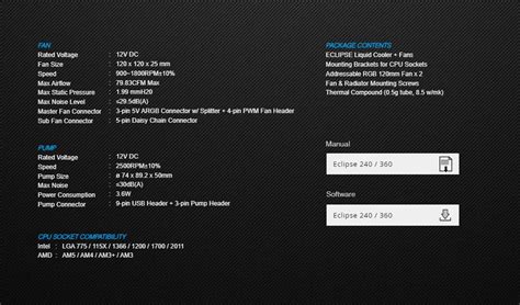 Tecware Eclipse 240 360 Argb Lcd Aio Cpu Cooler White Black — Pcworx