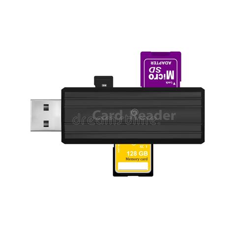 Card Reader For Reading Memory Cards In Vector Stock Vector Illustration Of Micro Business