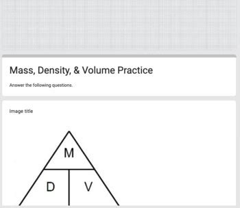 Mass Density Volume Practice By Coach H Science Class TPT