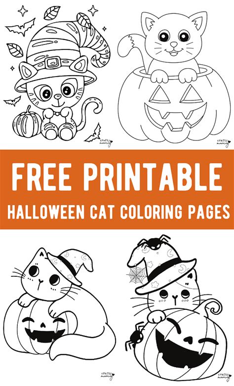Halloween Cat Coloring Pages Printable