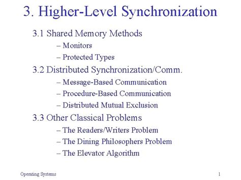 3 Higherlevel Synchronization 3 1 Shared Memory Methods