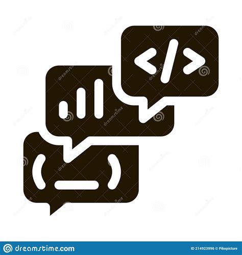 Codding Operation Programmer Discussing Icon Vector Glyph Illustration