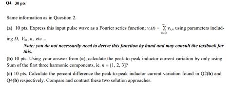 Solved A Power Electronics Circuit Imposes A Voltage Pulse