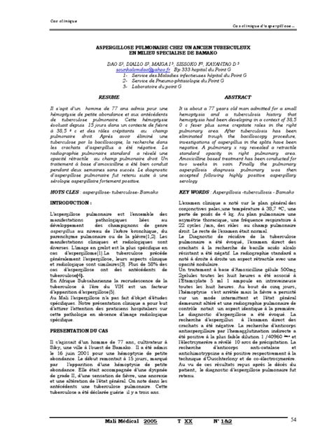 Aspergillose Pulm Et Tbc Pdf