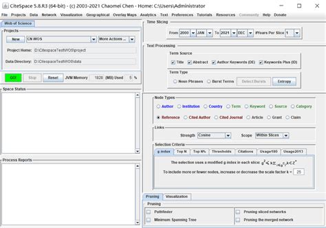 The Original Operation Interface Of Citespace Download Scientific Diagram