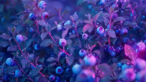 In A Field Of Vibrant Blueberry Bushes A Swarm Of Tiny Robots Work
