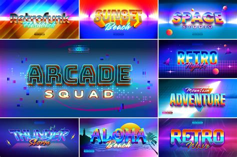 Retro Text Effect Editable Vector Collection Add Ons Graphicriver