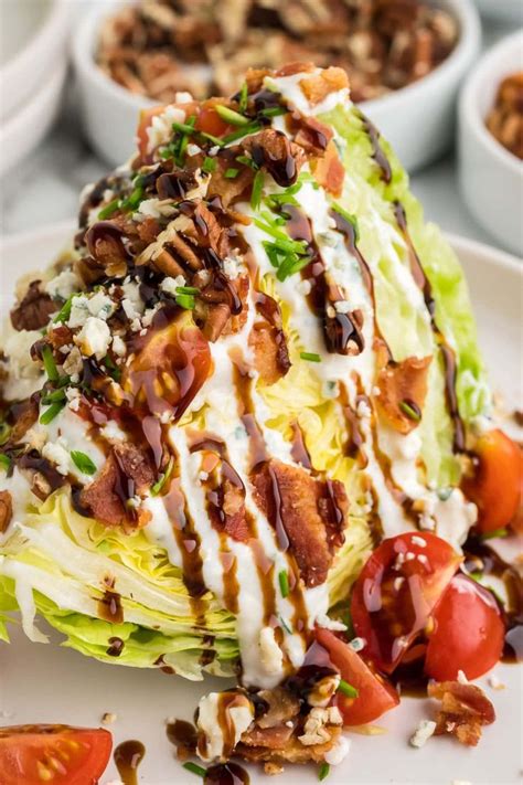 This Classic Wedge Salad Features Crisp Lettuce Topped With Blue Cheese