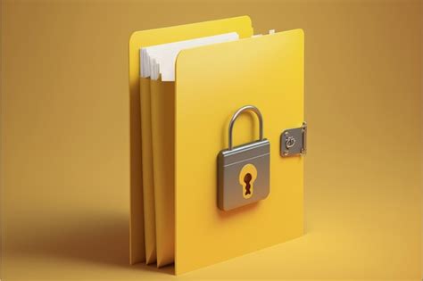 Premium Photo File Folder With Padlock Document Folder File Security Concept Generative Ai