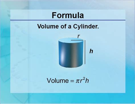 Volume Of A Cylinder Formula